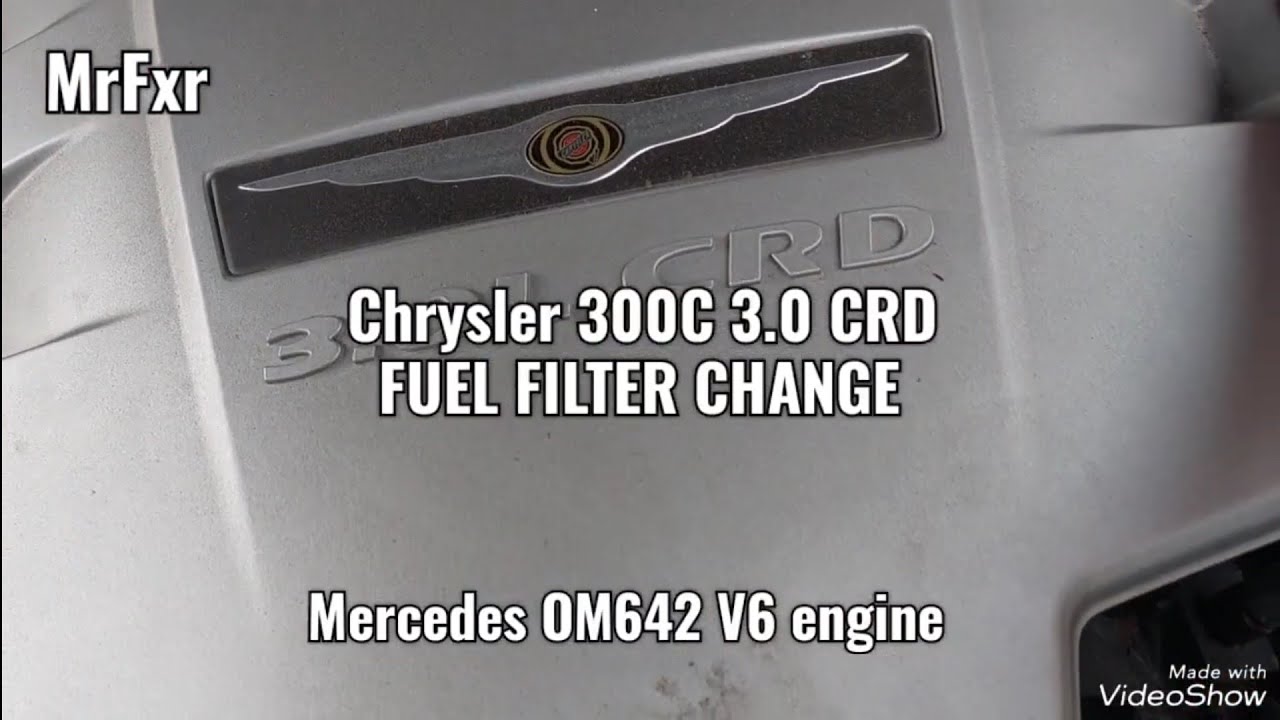 Fuel filter change on Chrysler 300c Mercedes OM642 (diesel) - YouTube