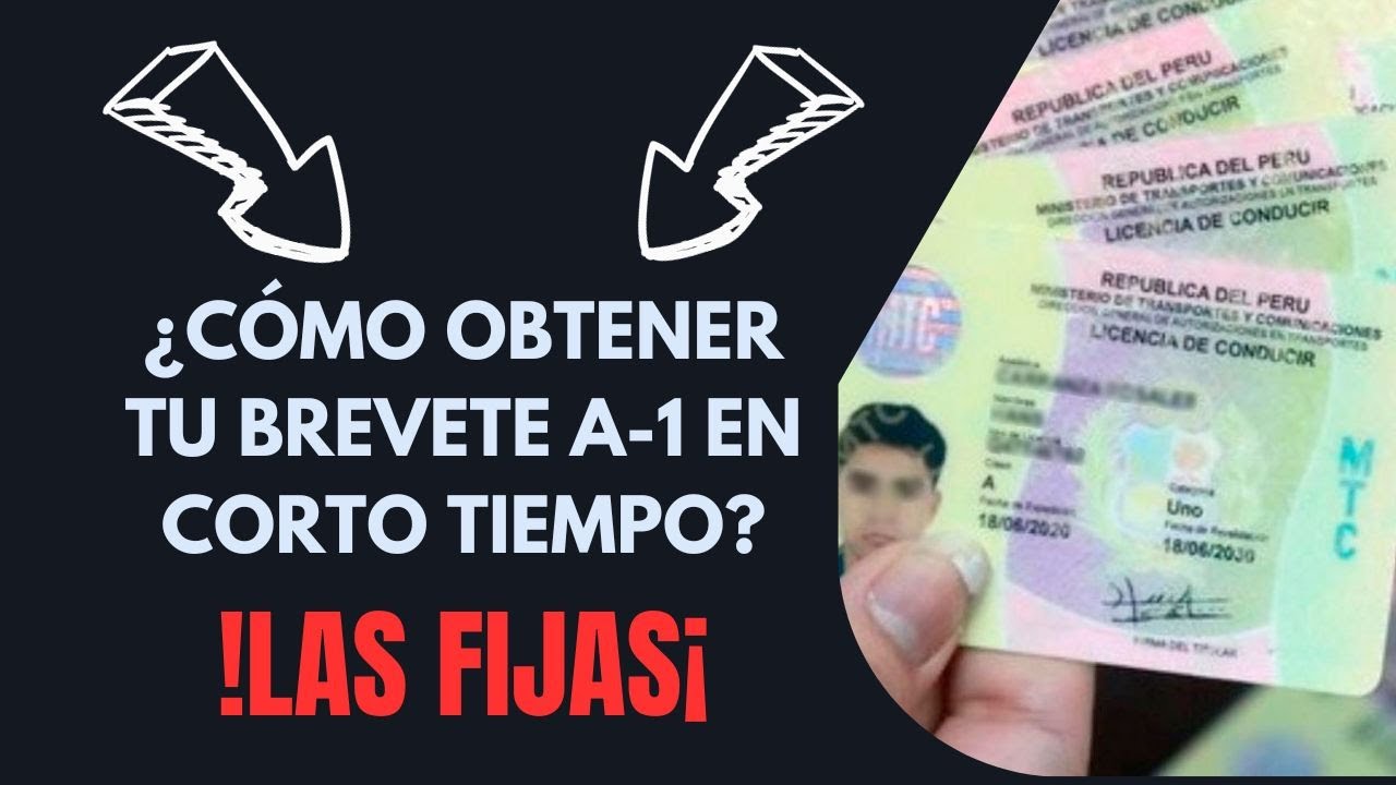 ¿CÓMO OBTENER TU BREVETE A-1 EN CORTO TIEMPO? ¡LAS FIJAS! - YouTube