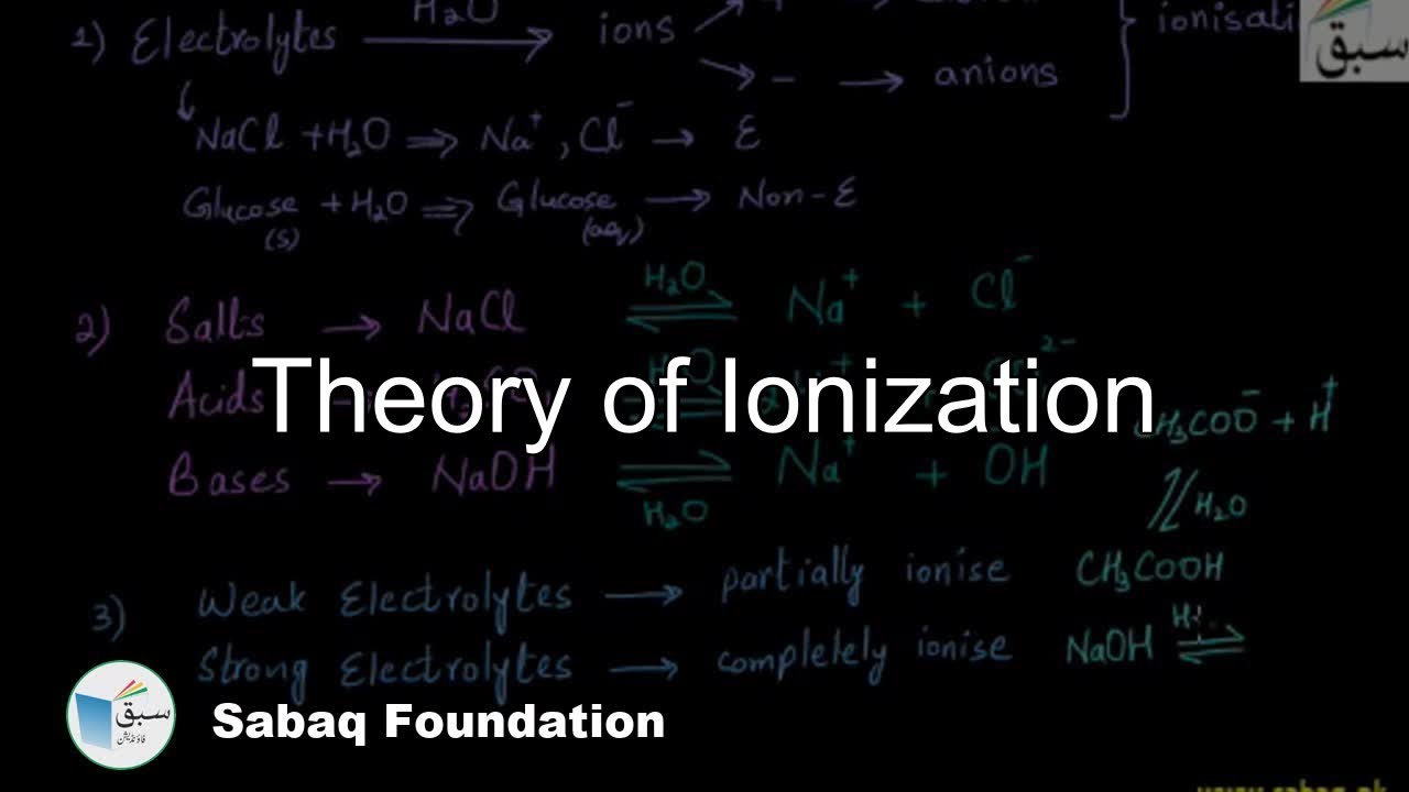 Theory of Ionization, Chemistry Lecture | Sabaq.pk - YouTube