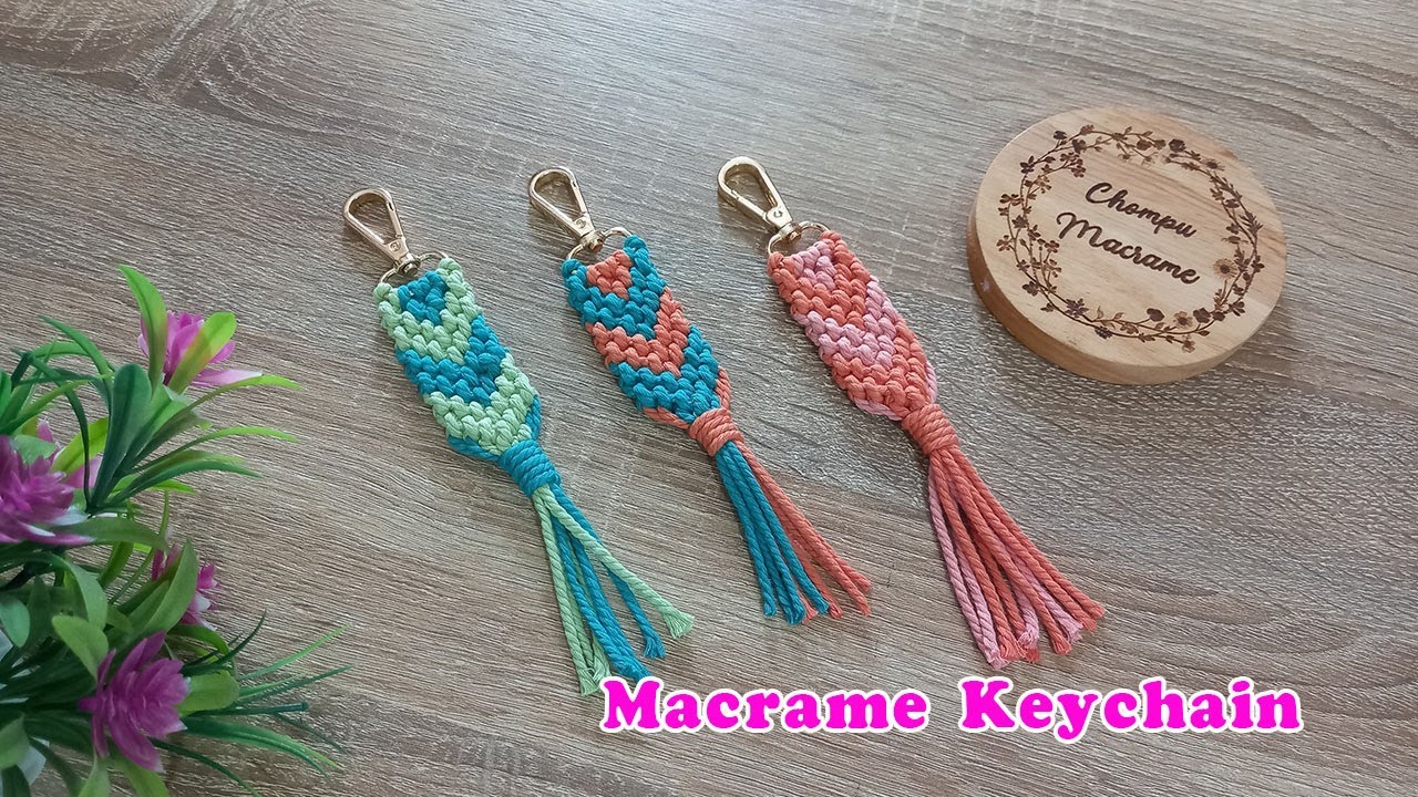 DIY Macrame Keychain | Chompu Macrame - YouTube