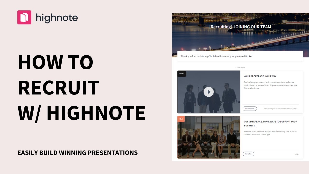 How to Recruit more real estate agents to your team or brokerage using Highnote - YouTube