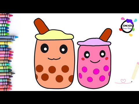 menggambar & mewarnai boba / drawing & coloring boba - YouTube