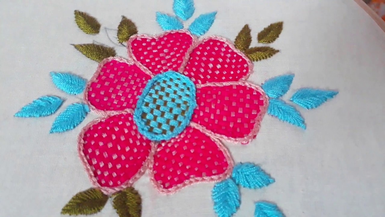Hand embroidery beautiful fancy flower - YouTube