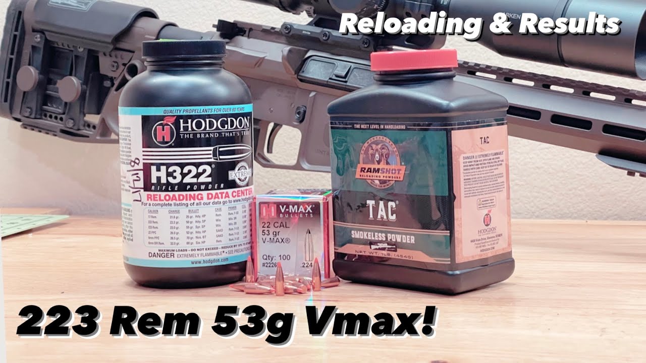 223 Rem - 53g V-Max H322 vs. Tac Reloading & Results - YouTube