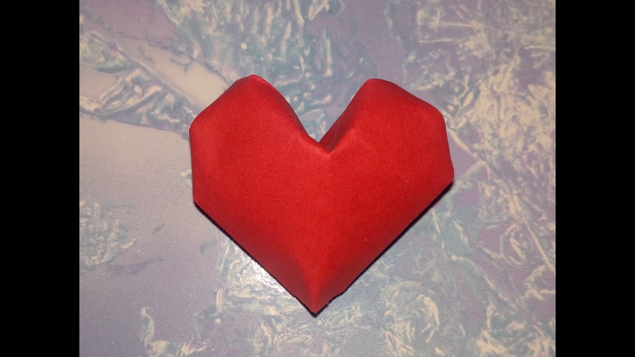 ORIGAMI CUORE 3 D - PAPER HEART 3D - TUTORIAL - LAVORETTI CON LA CARTA ...