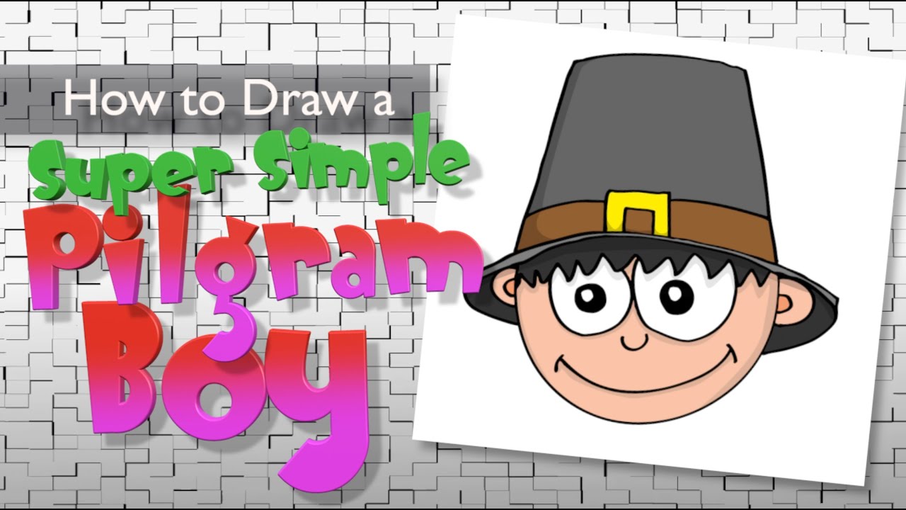 How to Draw a Super Simple Pilgram Boy 🎨 Thanksgiving 🎨 Art for Kids 🎨 ...