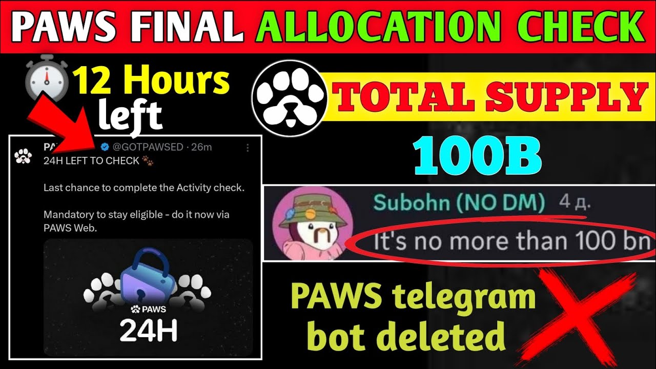 PAWS Final Allocation Check | Paws Total Supply Update | Paws Telegram ...