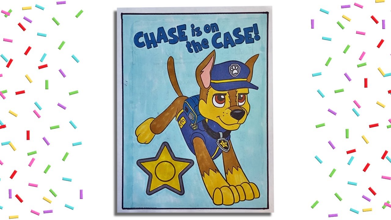 Coloring Chase is on the Case Paw Patrol Coloring Page with Markers ...
