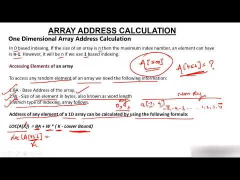 One Dimensional Array Address Calculation - YouTube