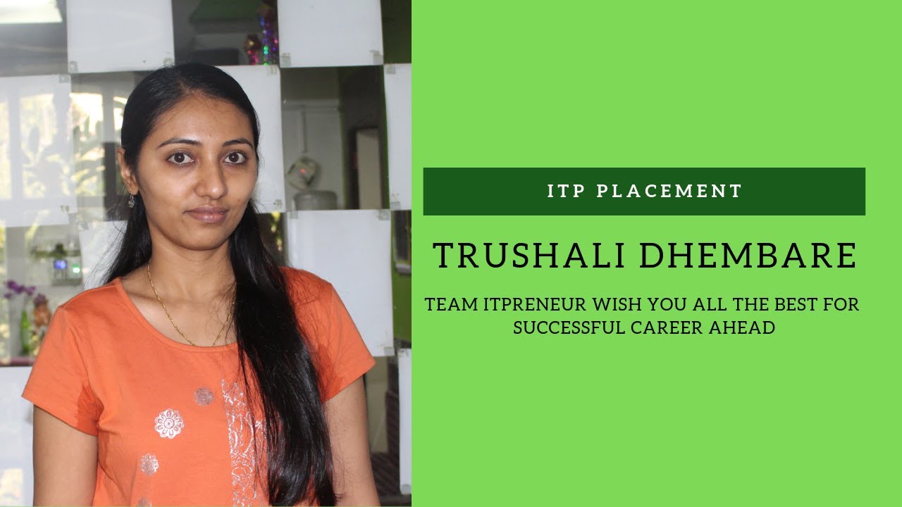 Trushali | iTpreneur Student Testimonial video | online review video ...