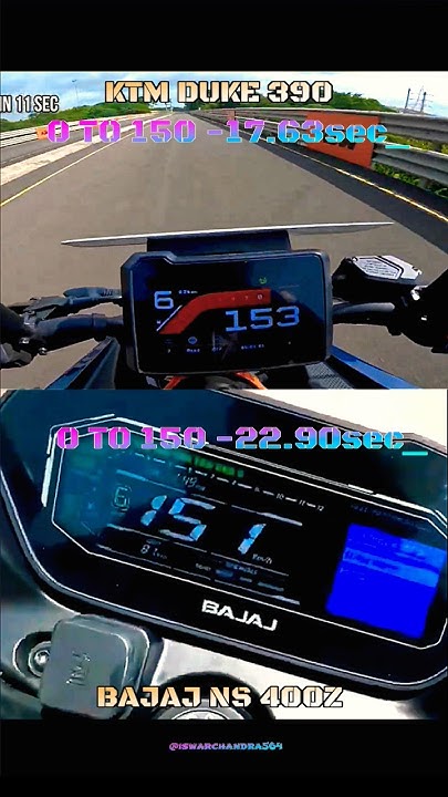 KTM Duke 390 vs Bajaj NS 400z💥 0 TO 150km/hr#shorts #topspeed #ns400z #duke390 - YouTube