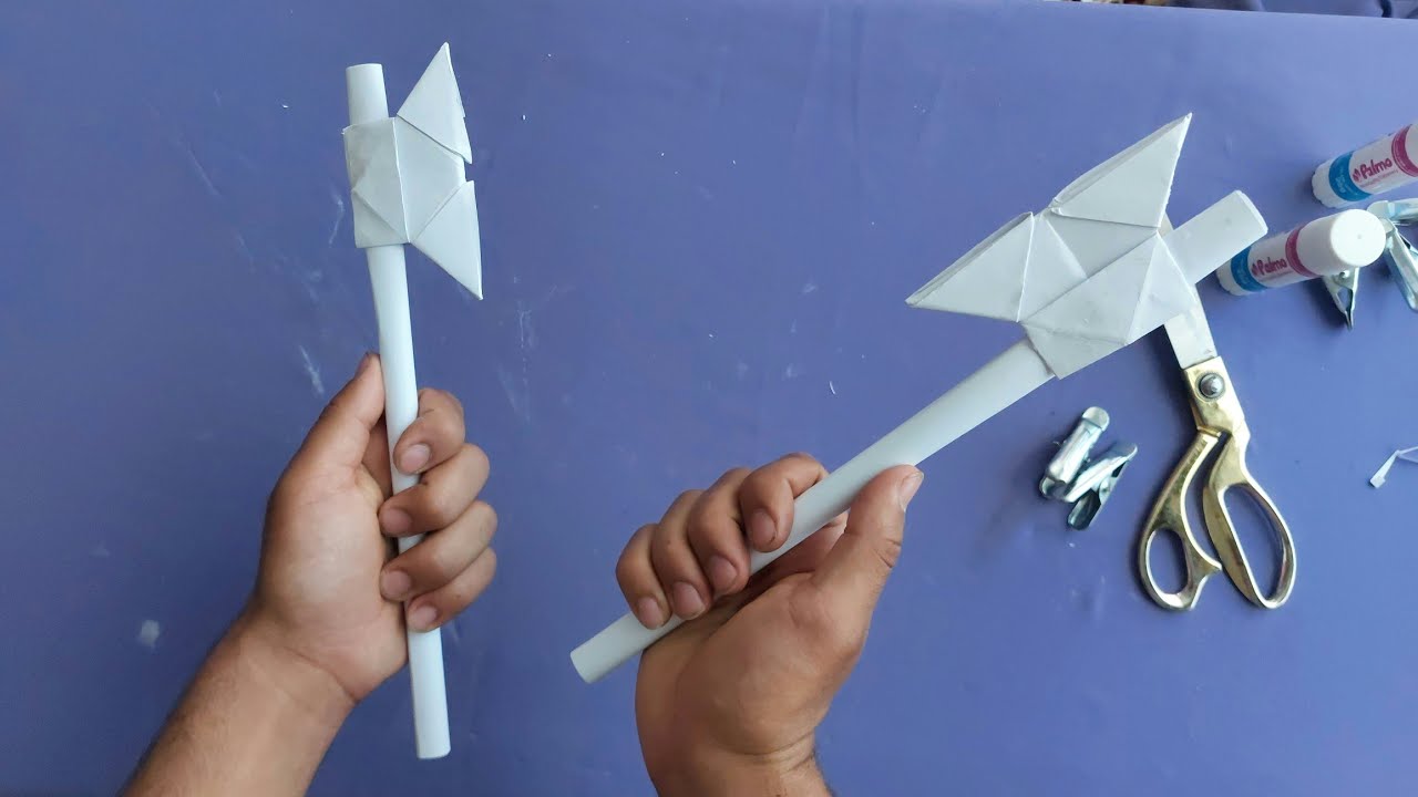 Homemade PAPER AXE VS Homework! - YouTube