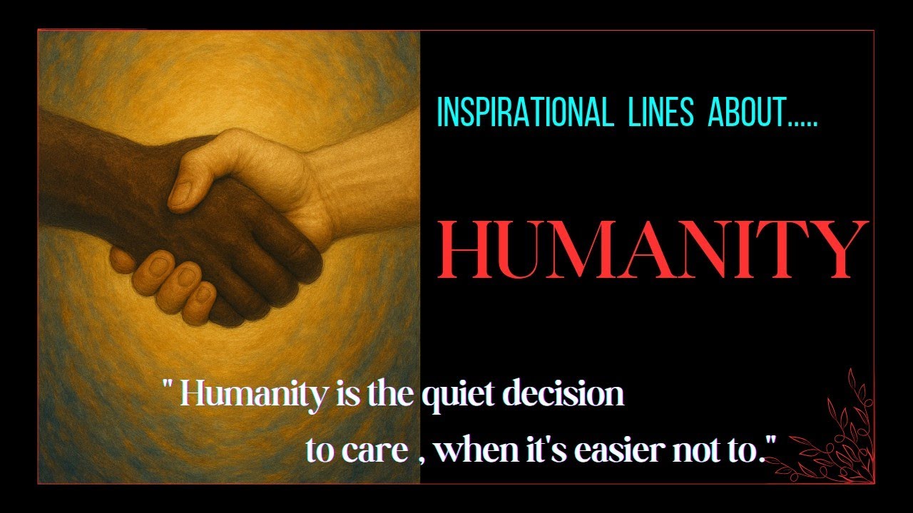 Motivational lines about Humanity " What It Means to Be Human " - YouTube