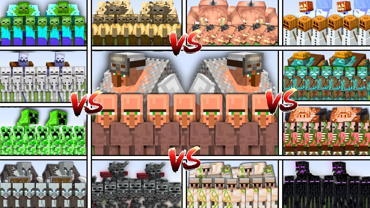 Ultimate VILLAGERS vs ALL MOBS in Minecraft Mob Battle - YouTube