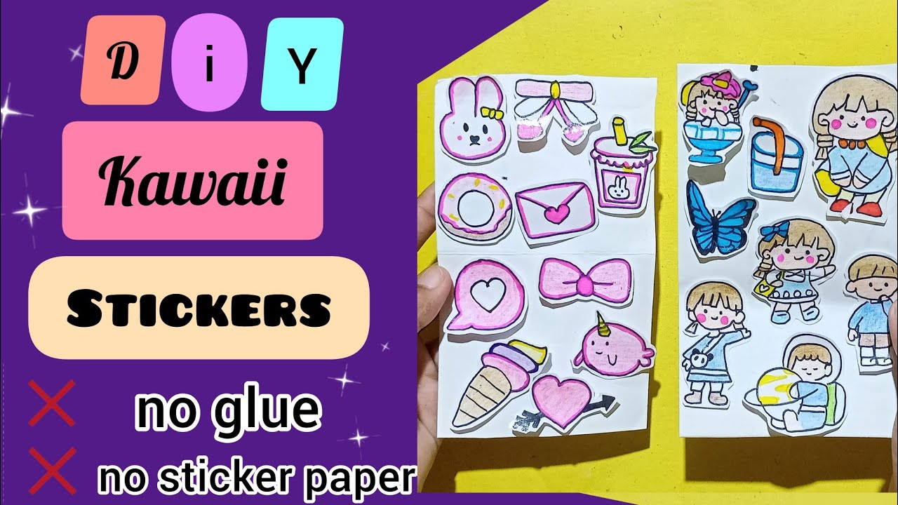 [ Paper DIY ]How to make stickers without glue|DIY stickers |Handmade ...