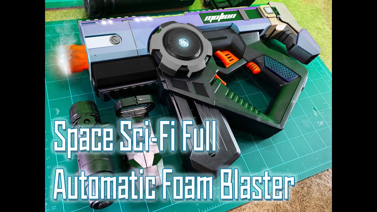 Space Sci-fi Full Automatic Foam Blaster R2 Review - YouTube