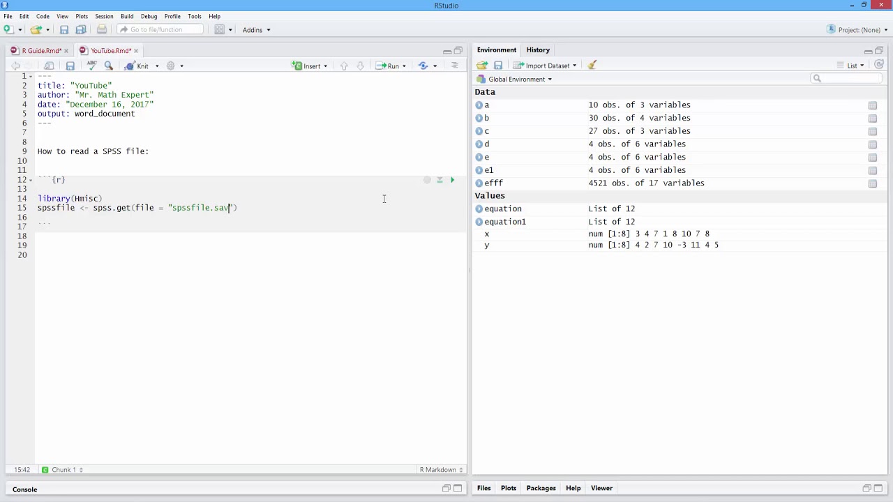 How to Read a SPSS file in R. [HD] - YouTube