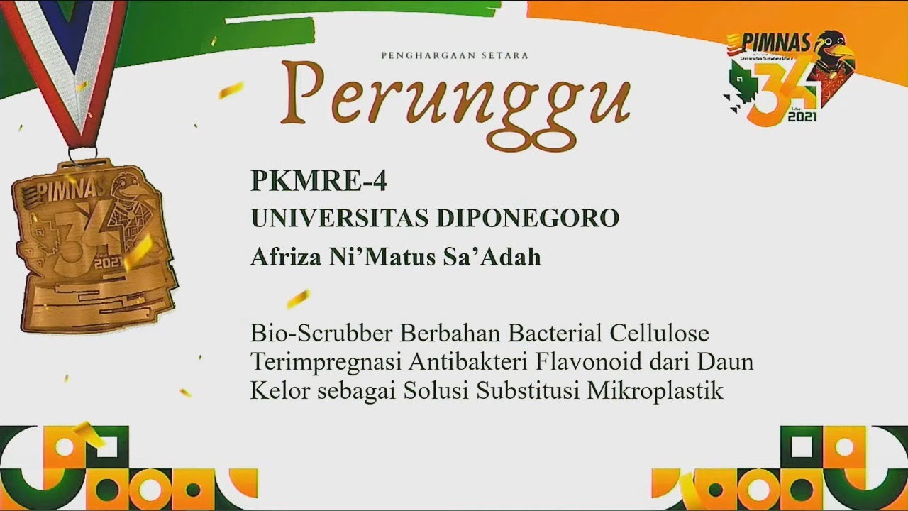 MEDALI PERUNGGU kategori presentasi PIMNAS 34 - YouTube