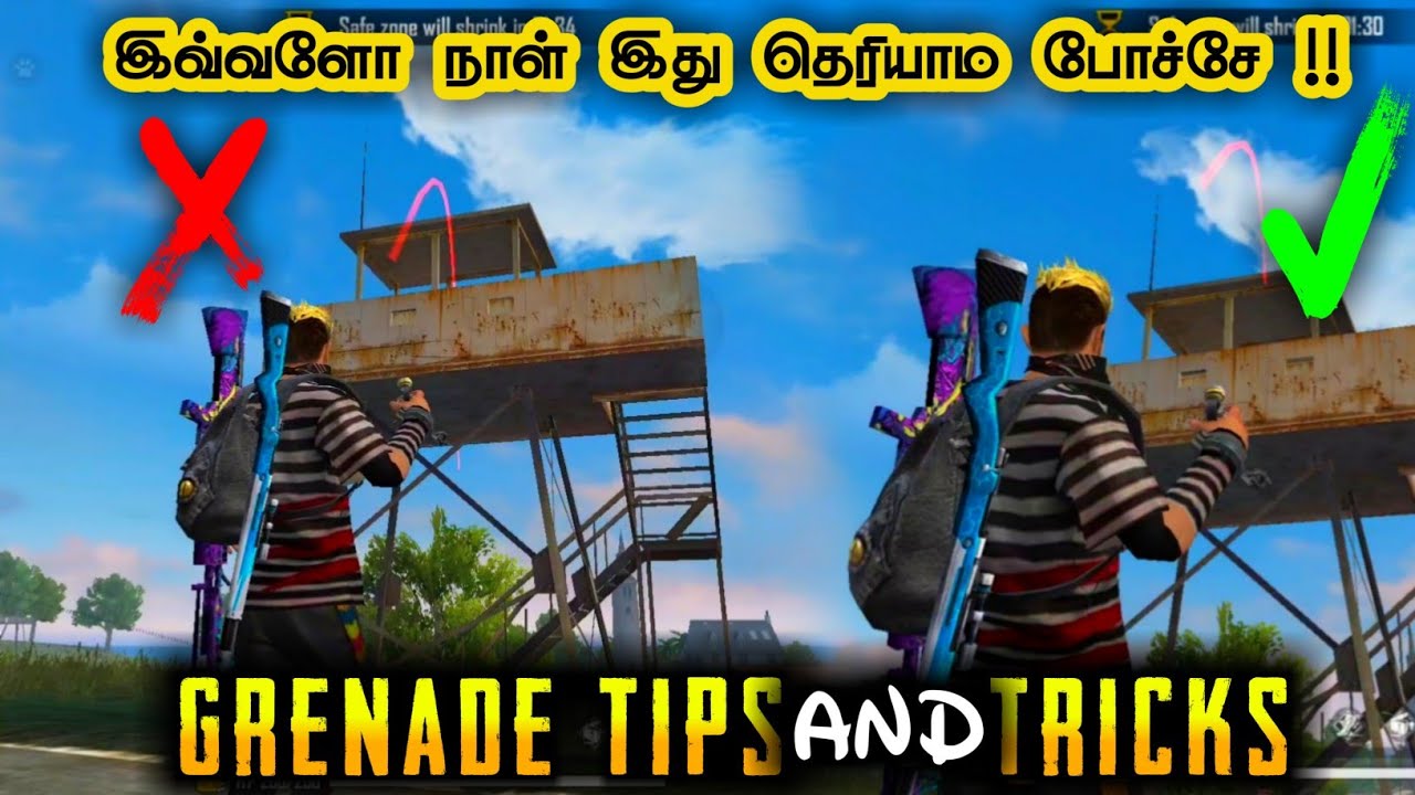 Grenade Throw Tips & Tricks in Free Fire || How to Use Grenade in Free ...