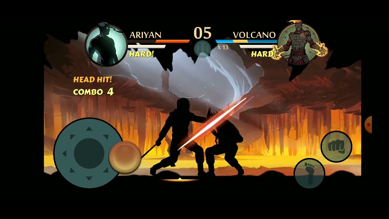 shadow fight ,shadow vs volcano - YouTube