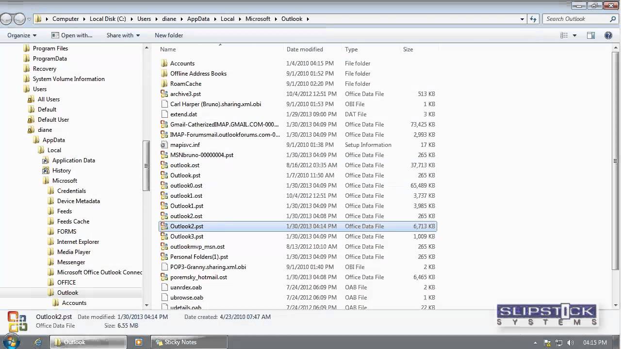 Move a pst to a new computer - YouTube