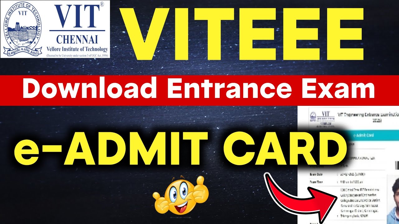 VITEEE Download e Admit Card 2025 Download VITEEE Entrance Exam Hall ...