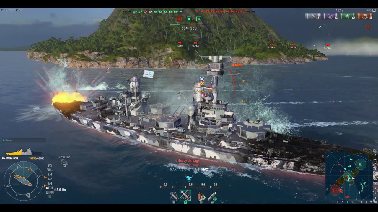 World of Warships- Kaiser gameplay - YouTube