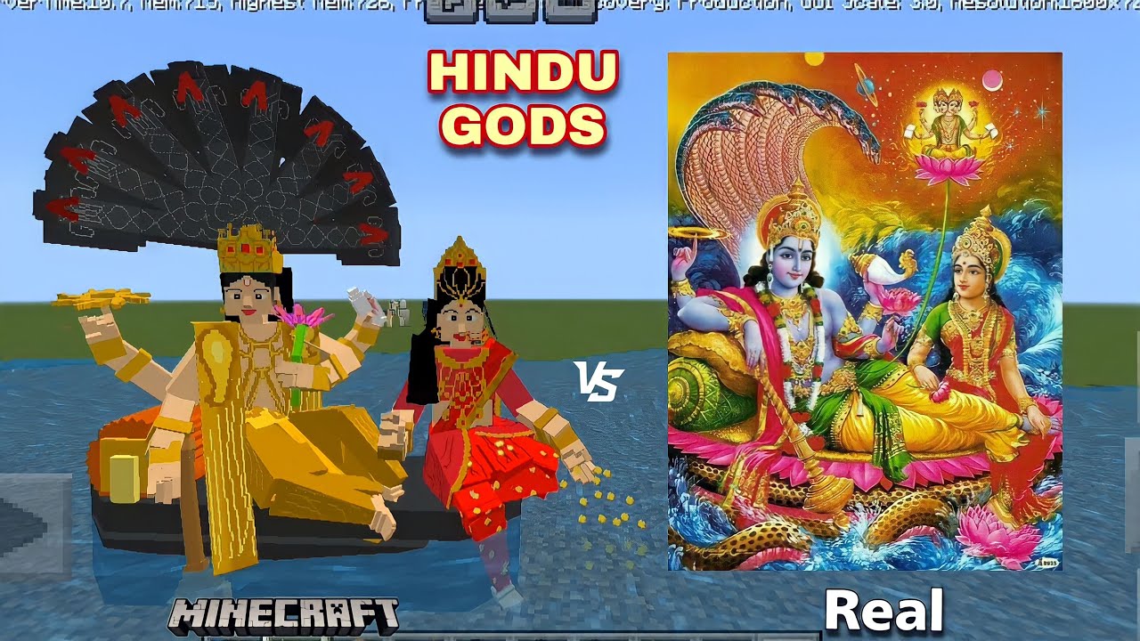 HINDU GODS Minecraft vs Real - YouTube