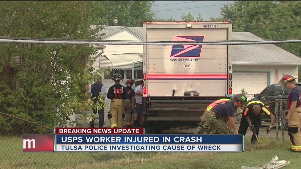 USPS Worker injured in car crash - YouTube