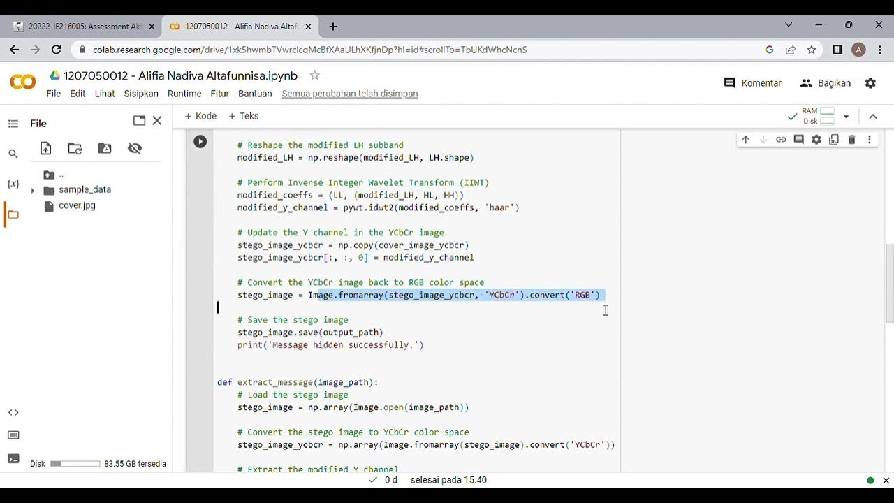 Implementasi Steganografi menggunakan Integer Wavelet Transform (IWT) - YouTube