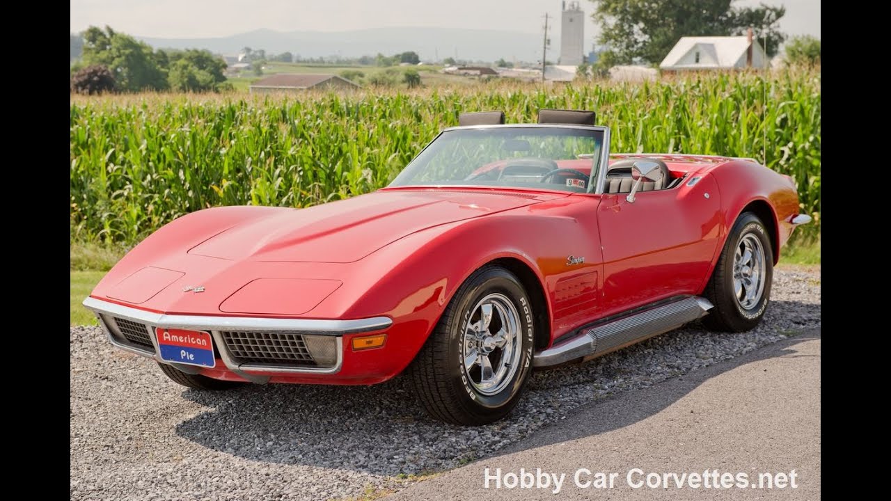 1970 Real Red Corvette Convertible 350Hp 4spd black Int - YouTube