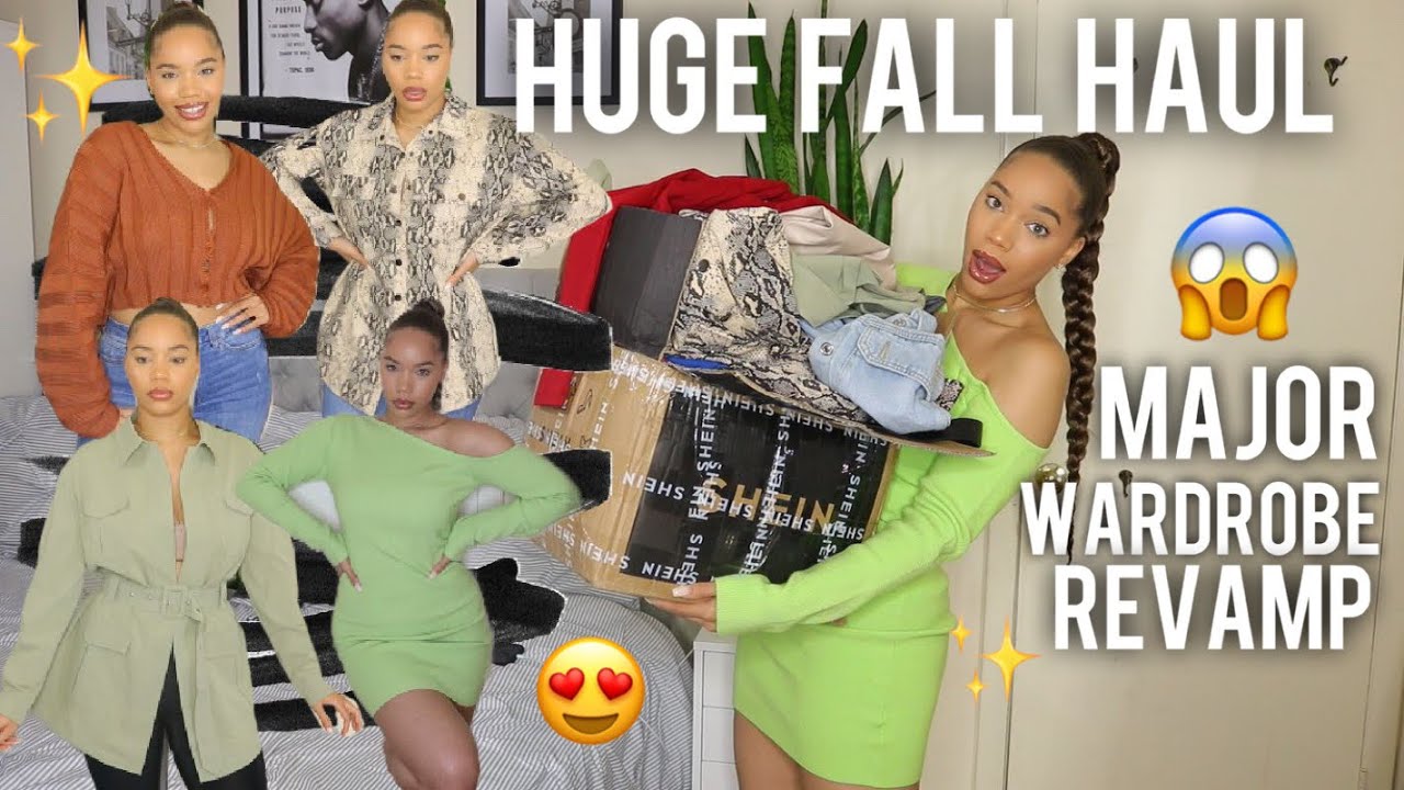 HUGE FALL HAUL | WARDROBE REVAMP | SHE IN HAUL - YouTube