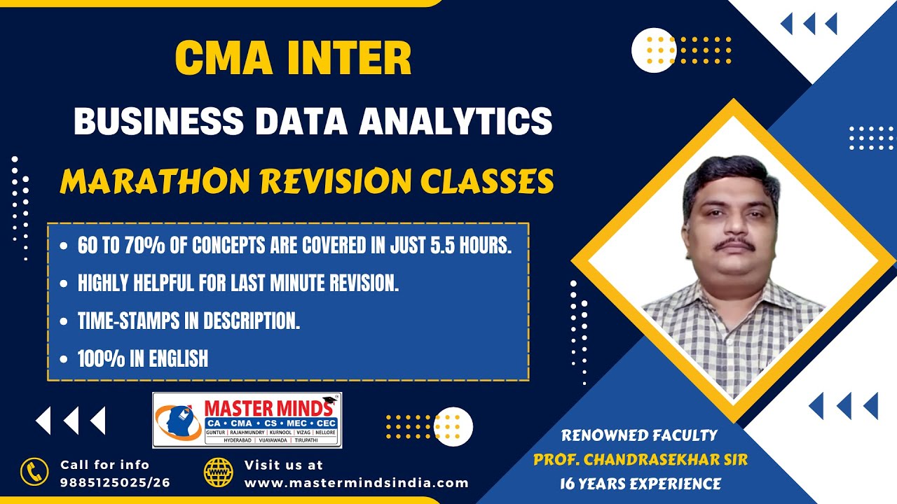 P1180 | CMA Inter | Business Data Analytics | 100% English | Marathon ...
