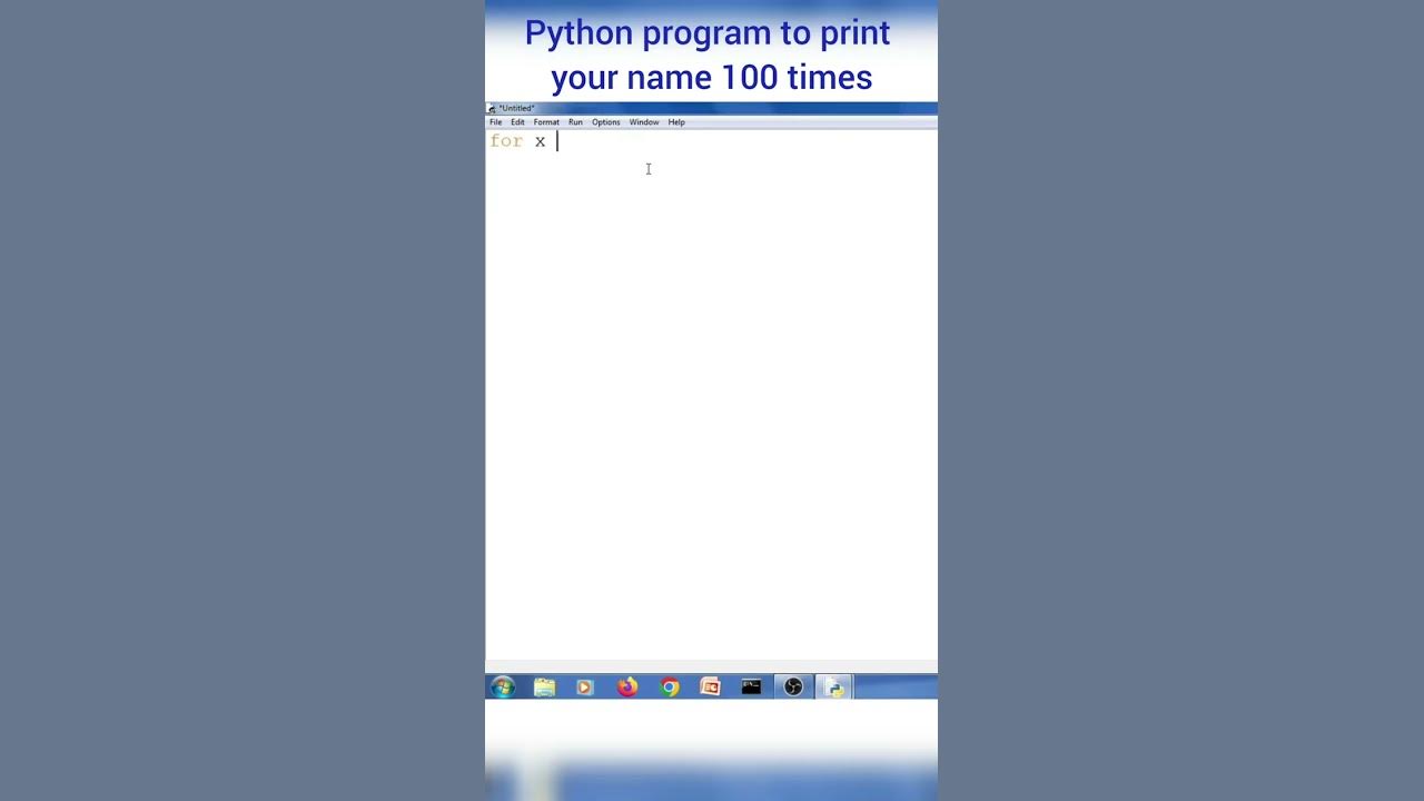 Python program to display your name 100 times #pythonprogramming #programmingshorts #itzrafiq ...