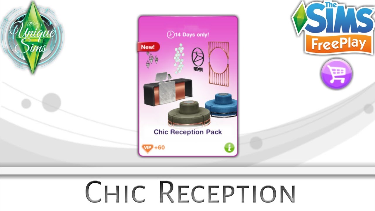 The Sims Freeplay || Chic Reception Pack || Online Store Packs - YouTube