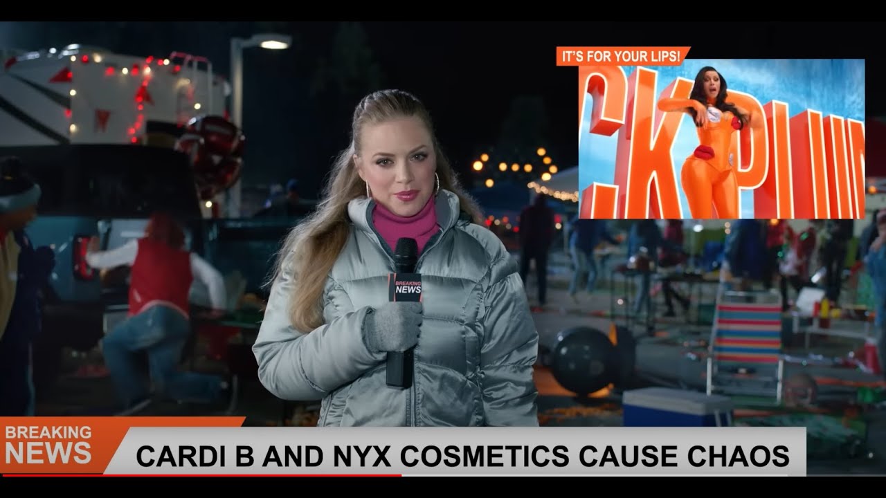 Rosalie McIntire in the NYX Superbowl Commercial 2024 with Cardi B ...