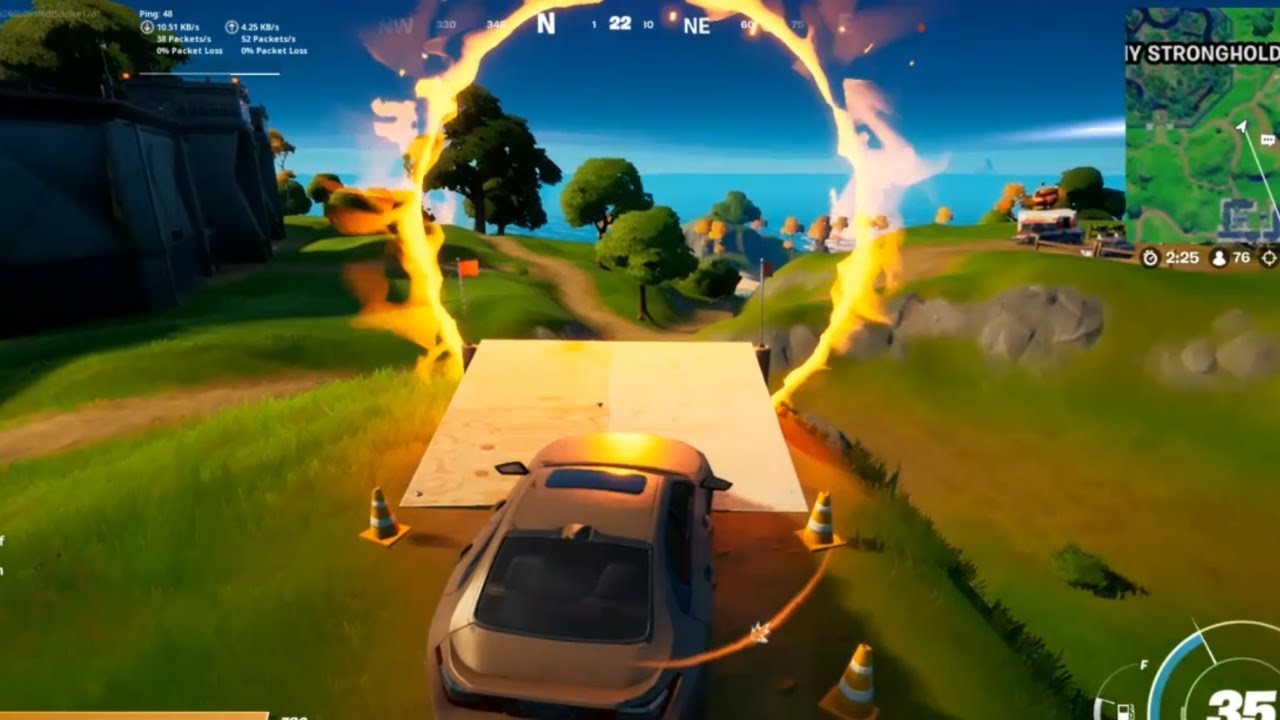 Drive through flaming rings All Locations! Fortnite Epic Week 2 ...