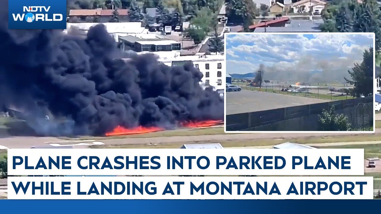 Montana Crash | A Small Plane Crash Lands & Collides With Parked ...