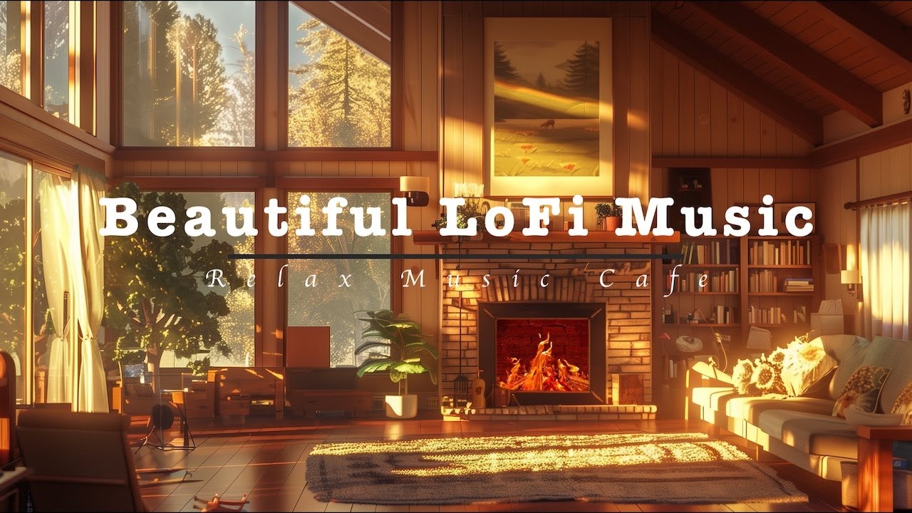 Beautiful LoFi Music in the Cozy Room with Fireplace. Relax LoFi HipHop ...