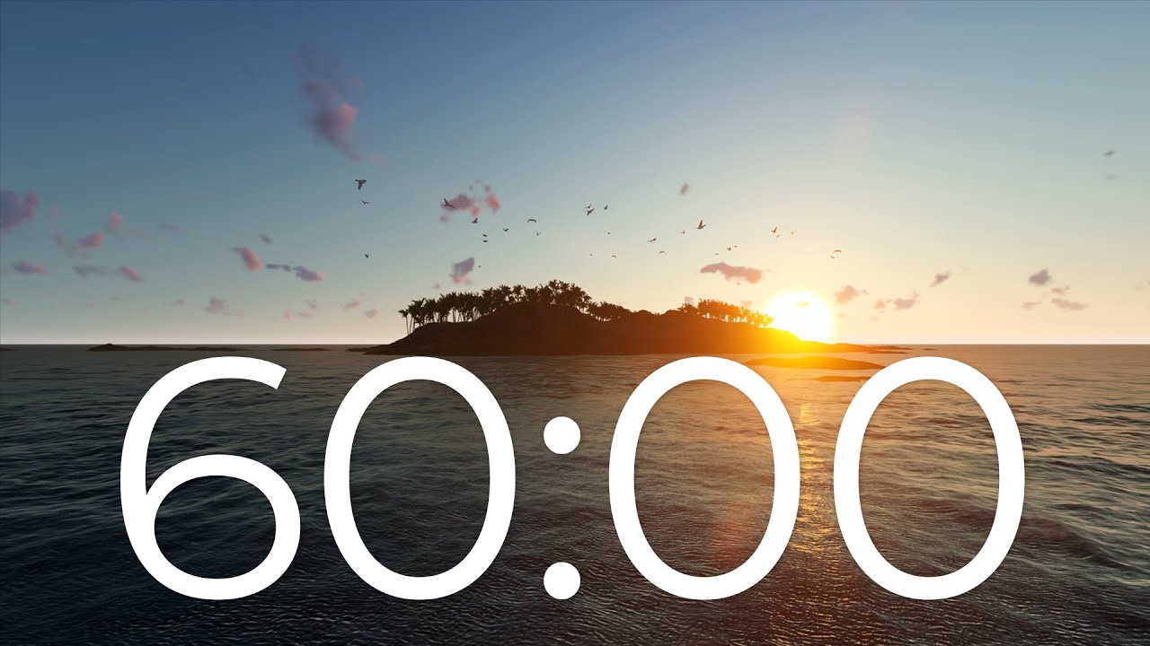 60 Minute Timer With Calm and Relaxing Music🎵 I Water Sunset 🌊 I ...