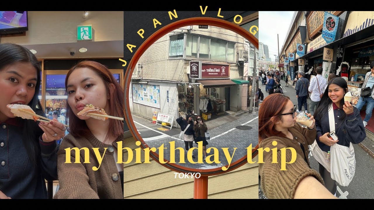 Japan vlog | First time in tokyo ~ Exploring the city , visited tsukiji ...