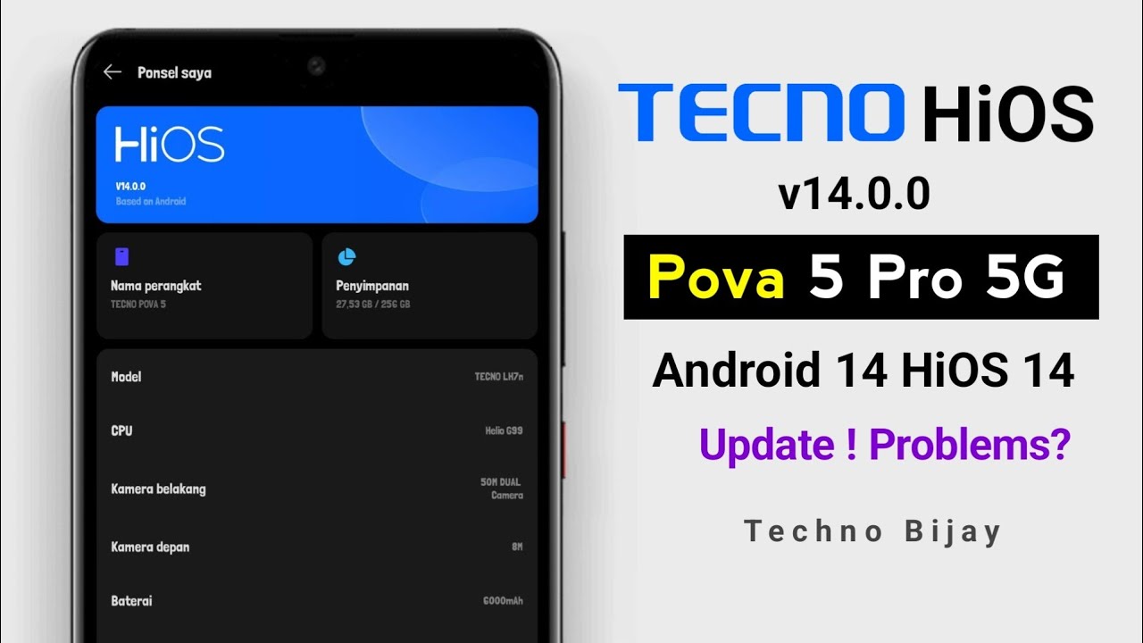 Update: Tecno Pova 5 Pro 5G android 14 HiOS 14 update finally arrived ...