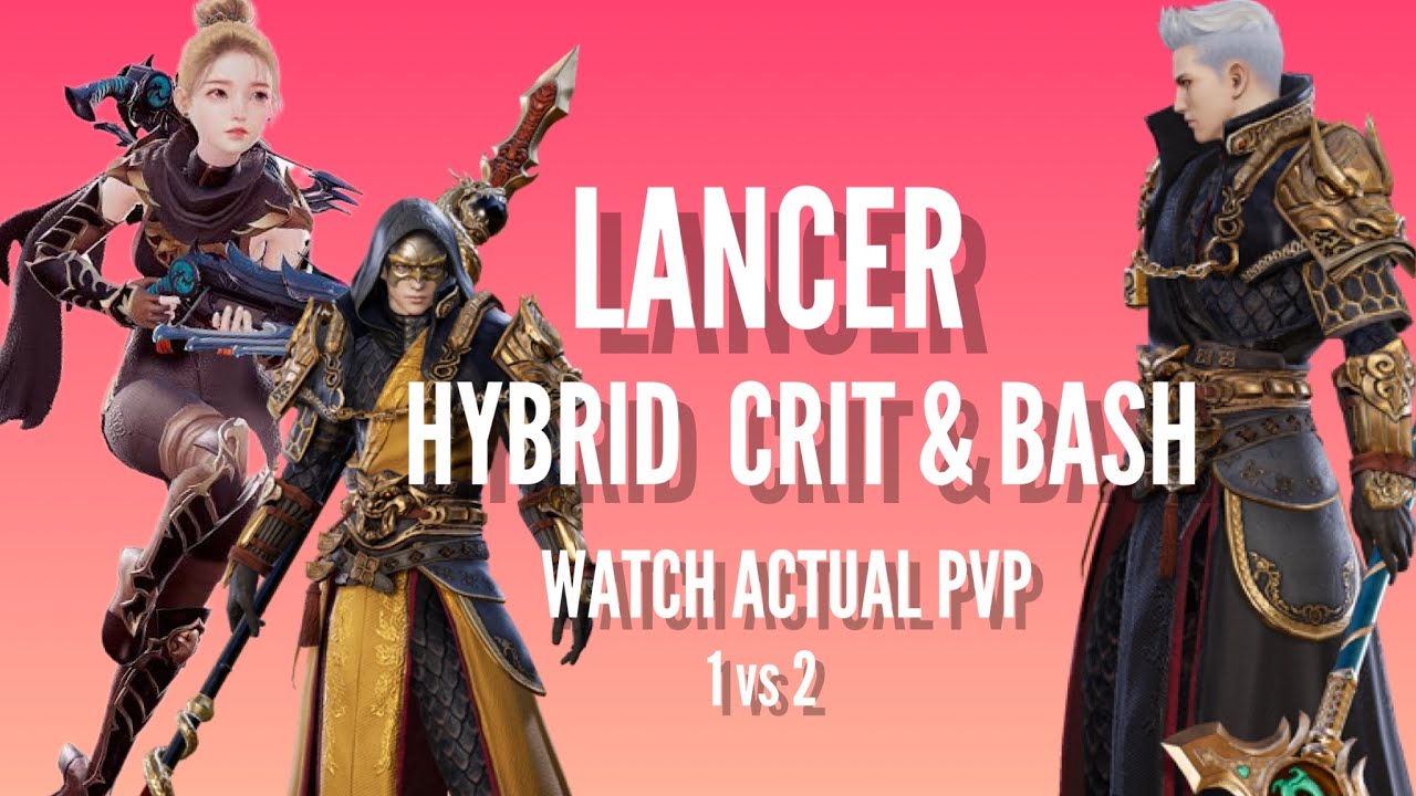 MIR4 - LANCER Level 100 (Hybrid | Crit $ Bash) Actual PvP 1 vs 2 - YouTube