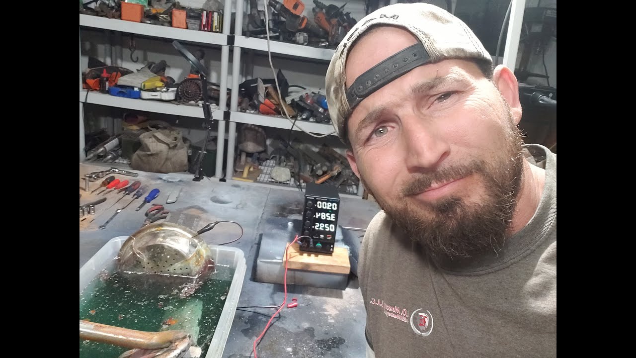 Stripping chrome Reverse Electroplating - YouTube