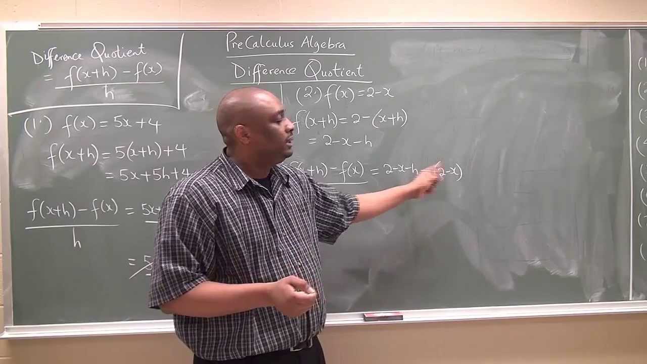Relations and Functions - Part 7: Difference Quotient - Part 1 - YouTube