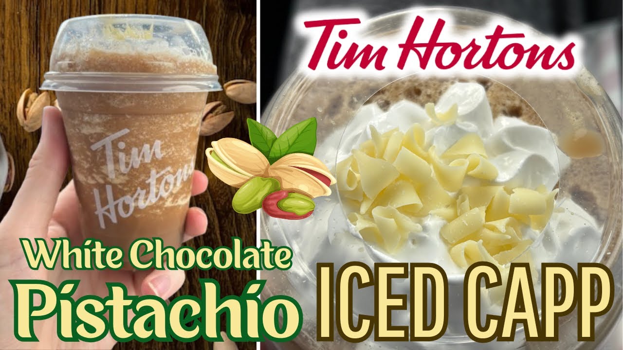 Tim Hortons NEW White Chocolate Pistachio Iced Capp - Taste Test - YouTube