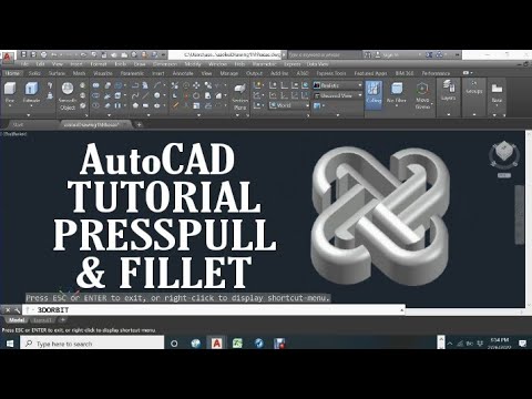 Basic 3D AutoCAD Tutorial for Beginners using PRESSPULL Ang Fillet - YouTube