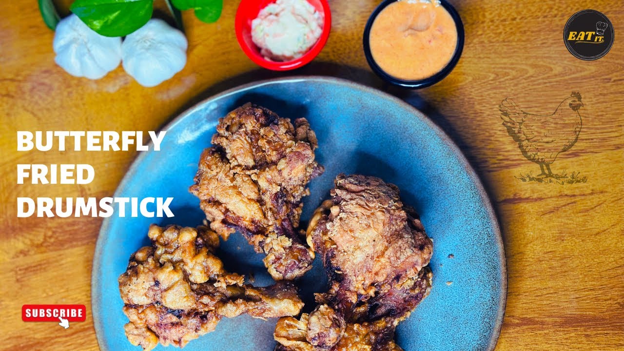 BUTTERFLY FRIED DRUMSTICK | CRISPY CHICKEN LEG BROASTED # ...