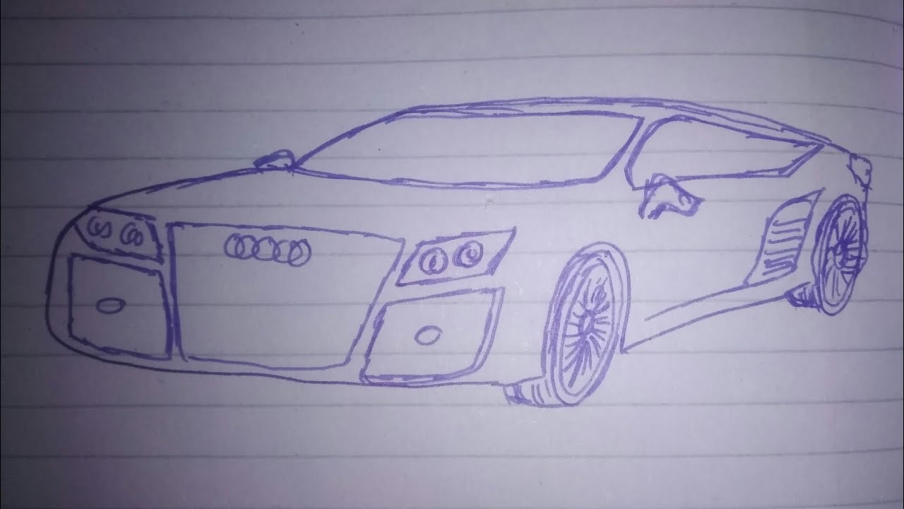 Audi car in making drawing in 3 minutes #viral - YouTube