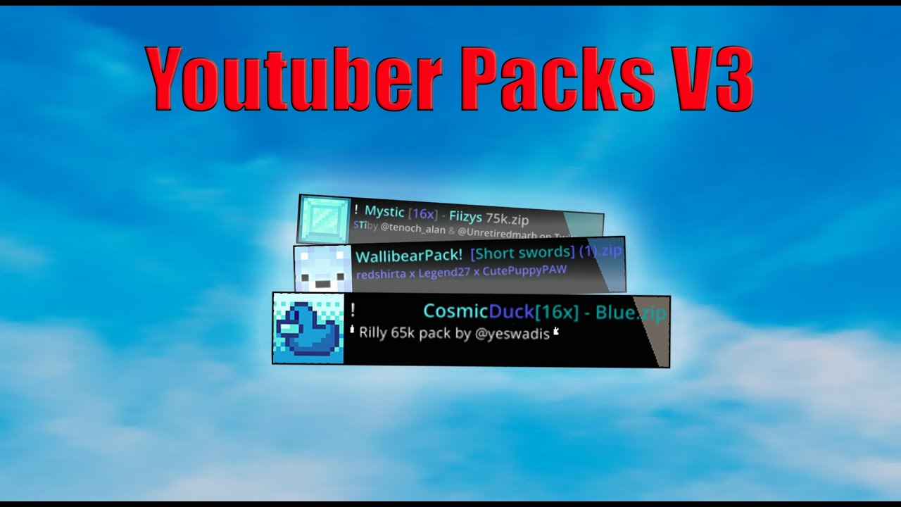 My top 3 Favorite Youtuber Texture packs V3! - YouTube